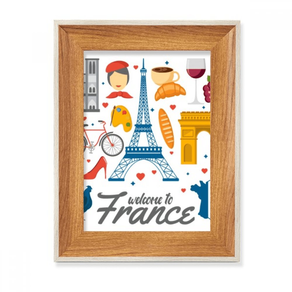 National Flag Architecture France Desktop Wooden Photo Frame Display ...