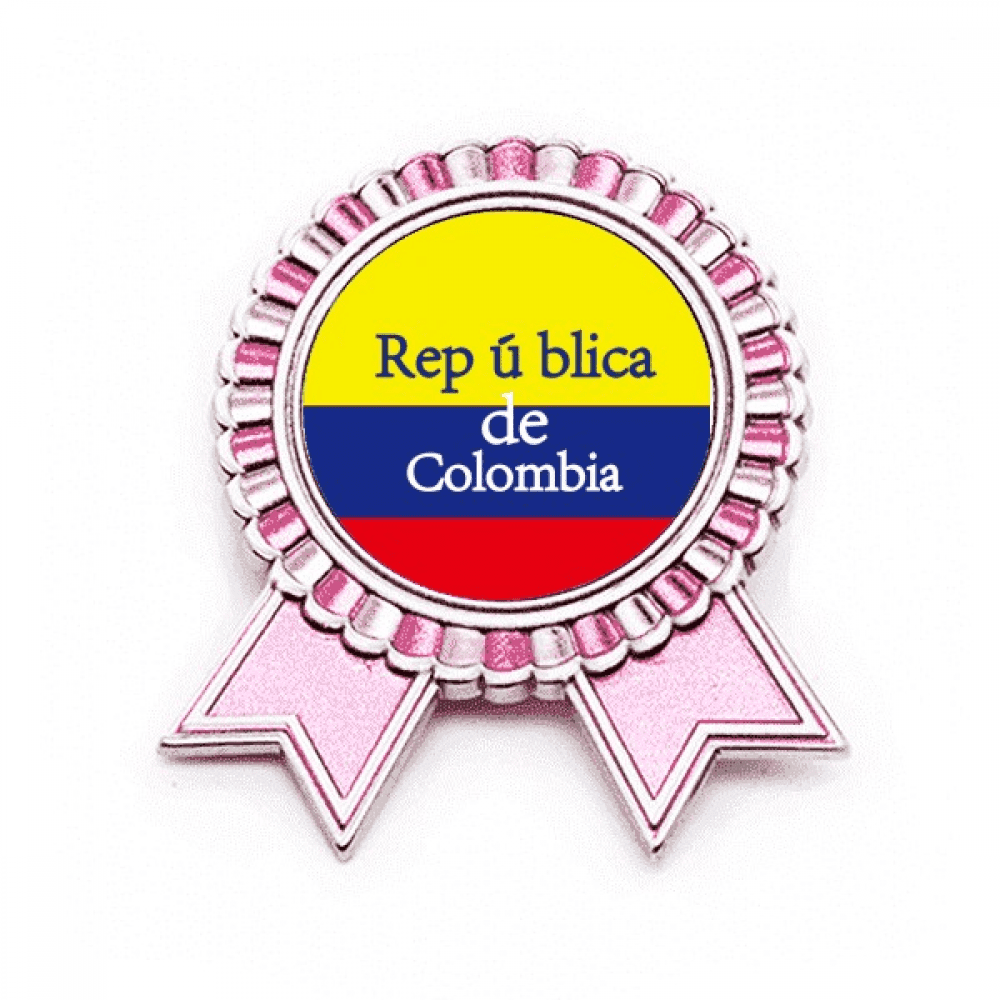 National Flag Colombia English Country Badge Brooch Pin Pink Winner ...