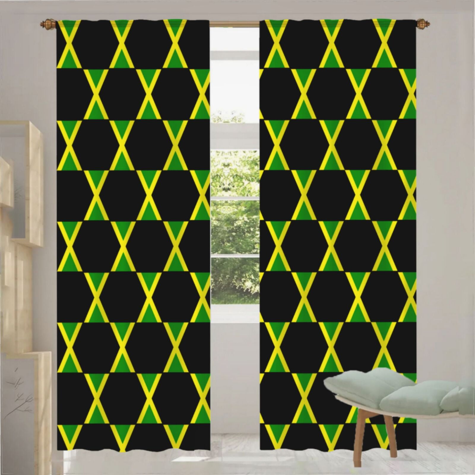 National Flag Jamaica Tulle Sheer Window Curtains For Living Room ...