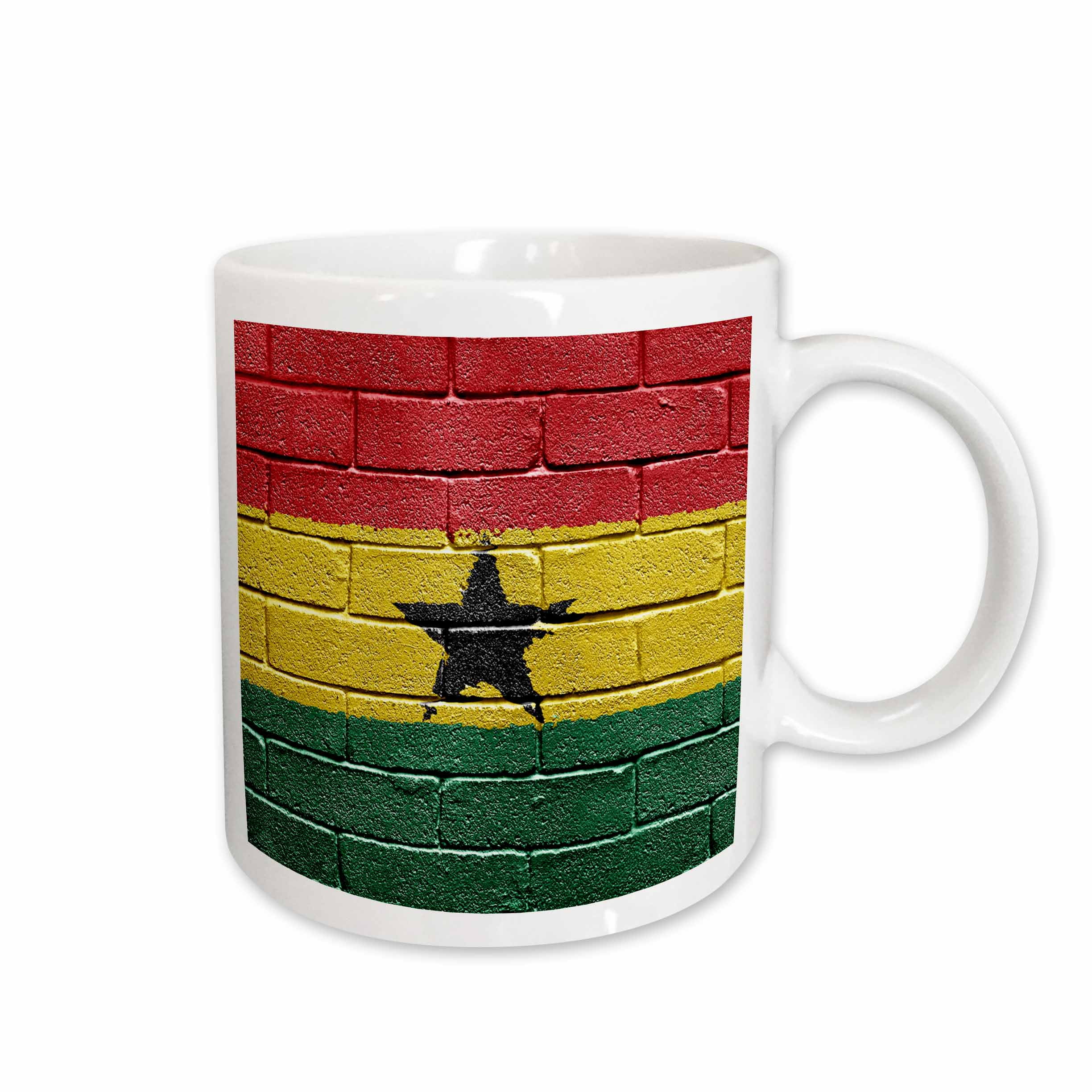 3drose, National Flag of Ghana Painted onto a Brick Wall Ghanan, 11oz ...