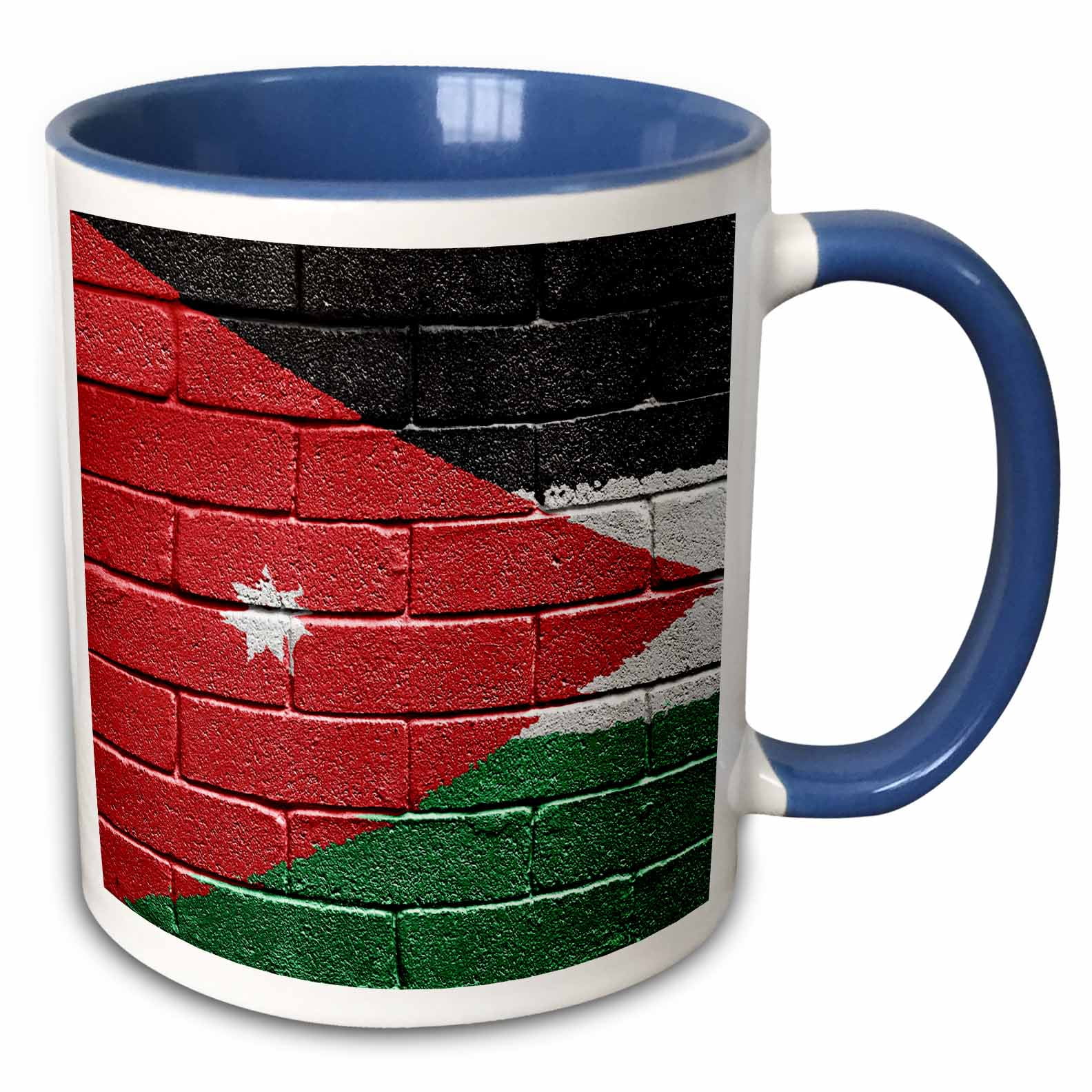 3drose, National Flag of Jordan Painted onto a Brick Wall Jordanian ...