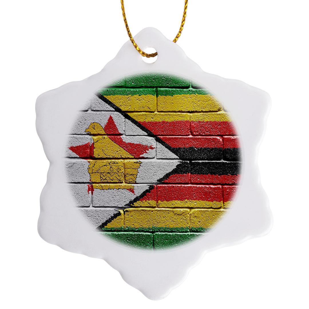 National Flag Of Zimbabwe Painted Onto A Brick Wall Zimbabwean, 3 inch ...