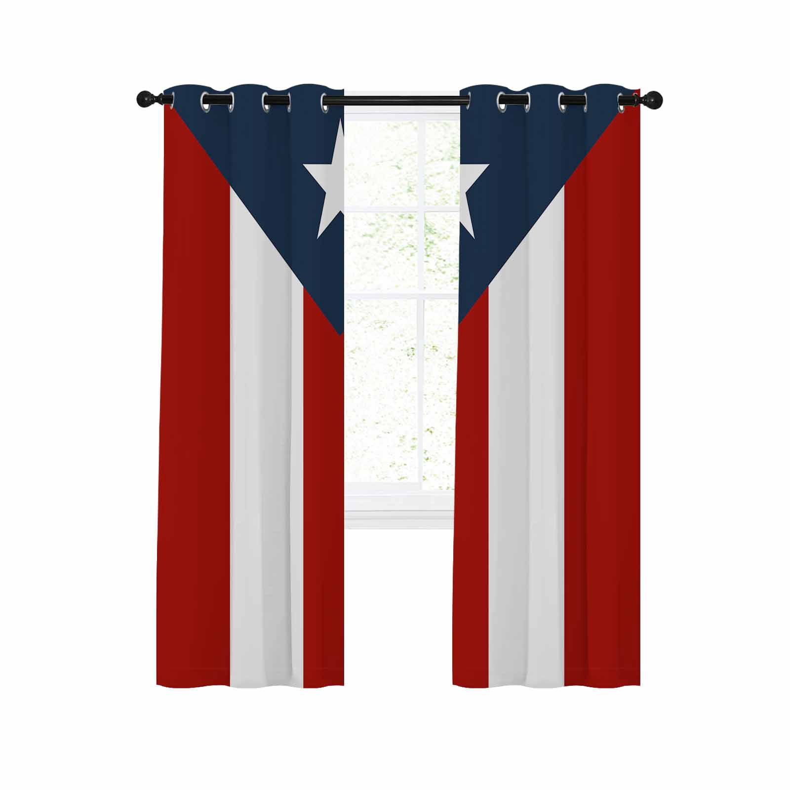 National Flag of Puerto Rico Patriot Blackout Curtains 63 Inches Long ...
