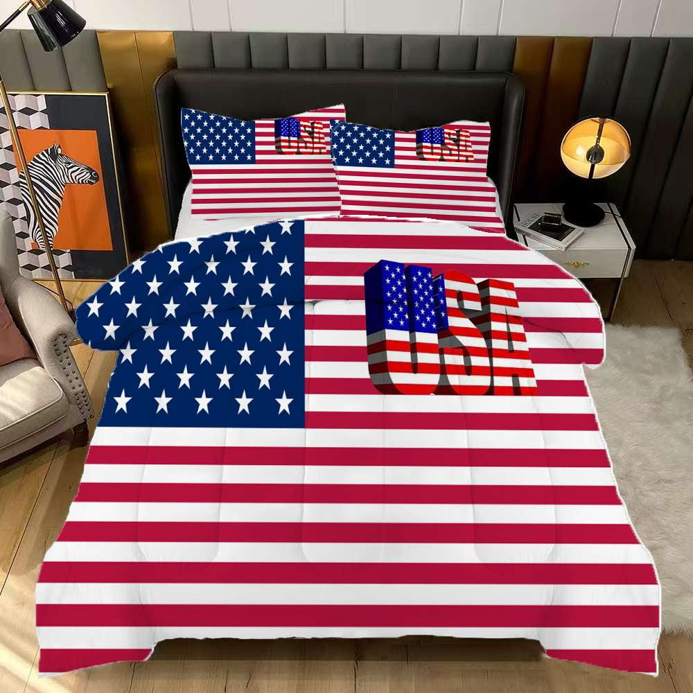 National Flag United States America USA Comforter Set Queen Size ...