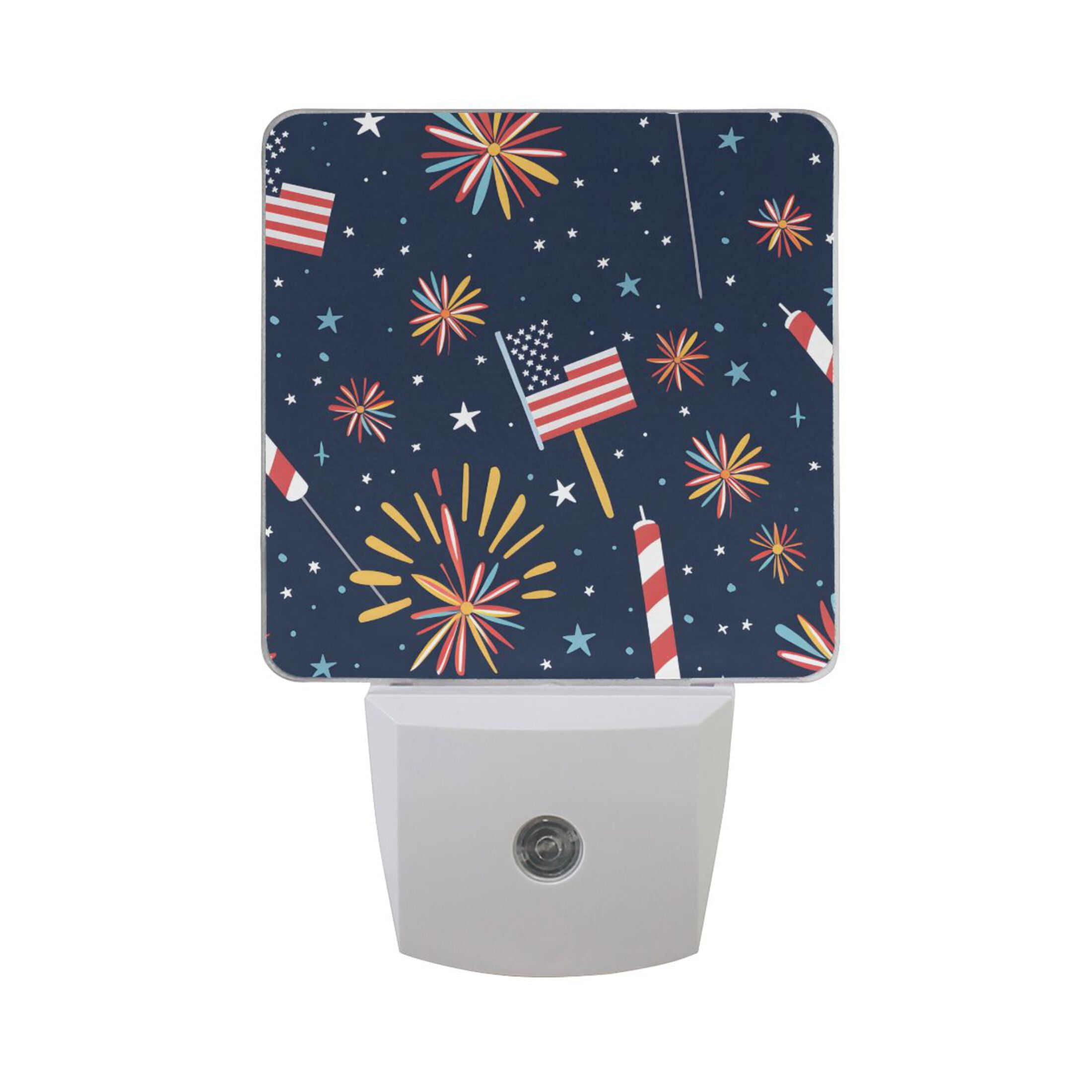 National Flags Fireworks Stars LED Night Light with Smart Sensor Plug ...