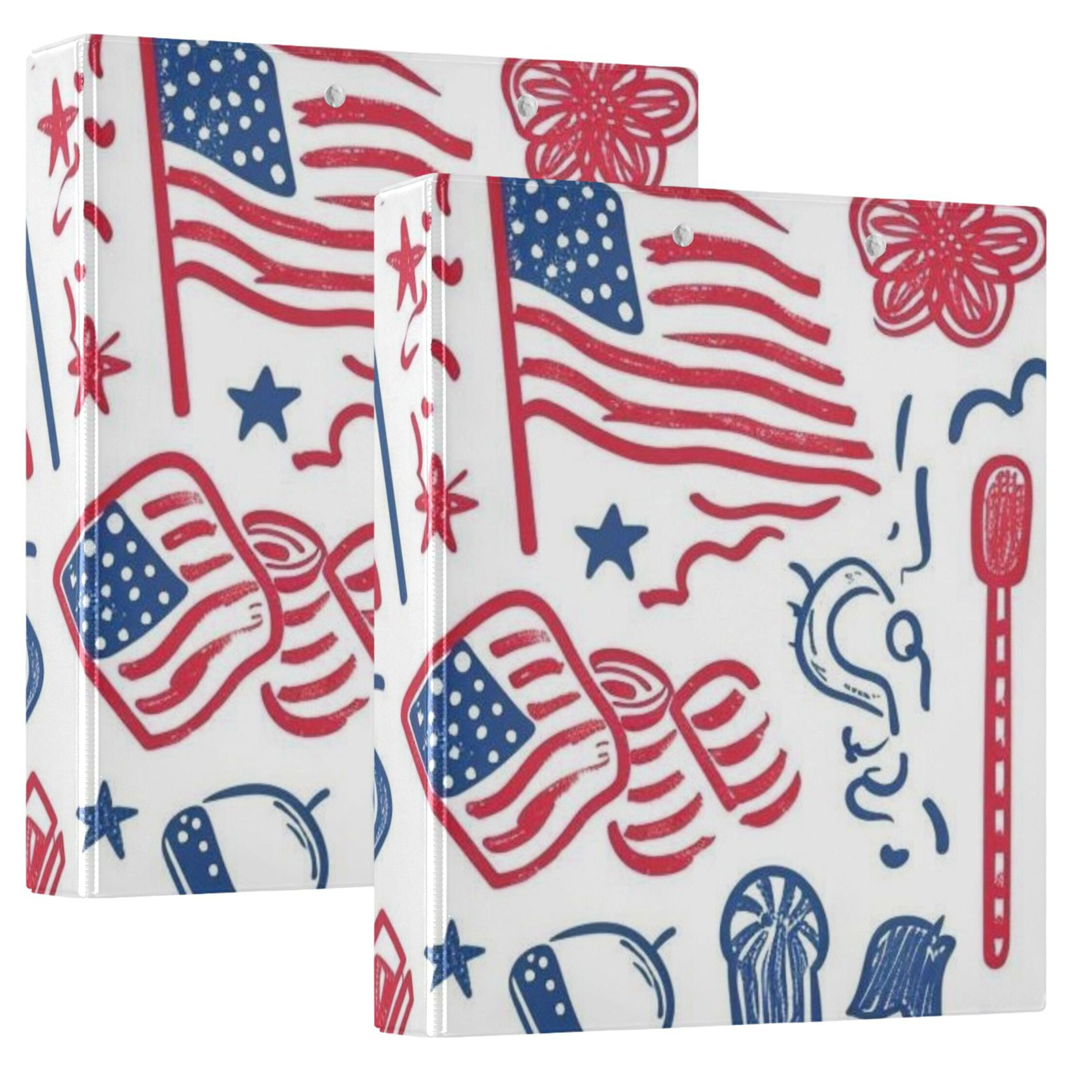 National Flags Stars 3 Ring Binders 1.5 inch Hardcover File Folders with Interior Pockets A4 ...