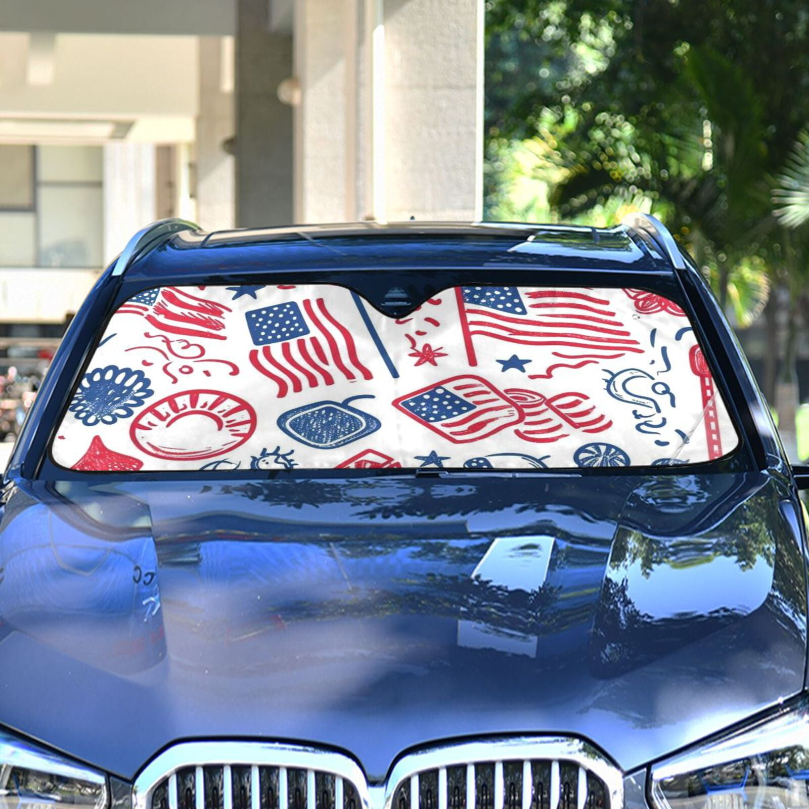 National Flags Stars Automotive Front Car Windshield Sun Shade ...