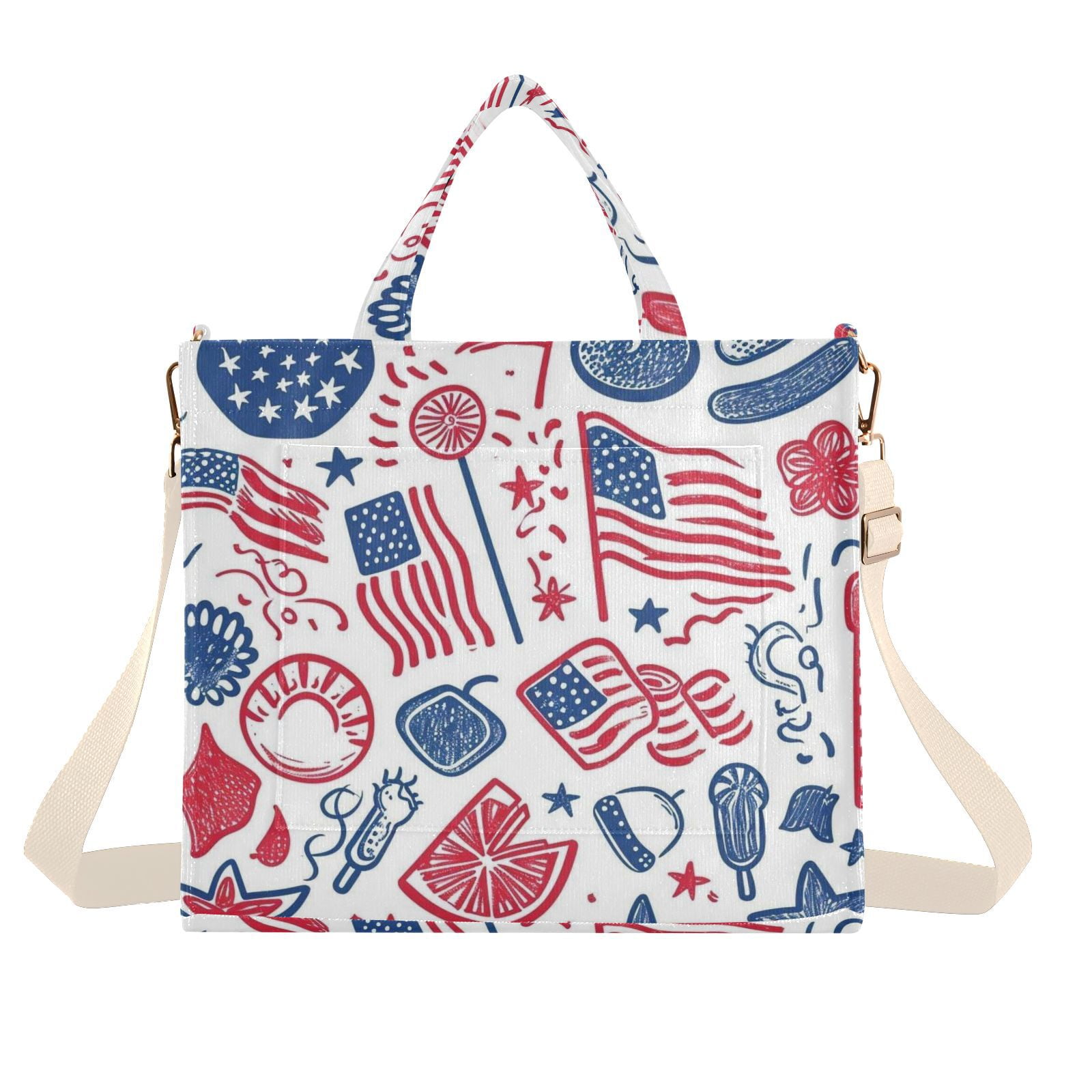 National Flags Stars Corduroy Tote Bag Handbag Large Messenger Bag ...