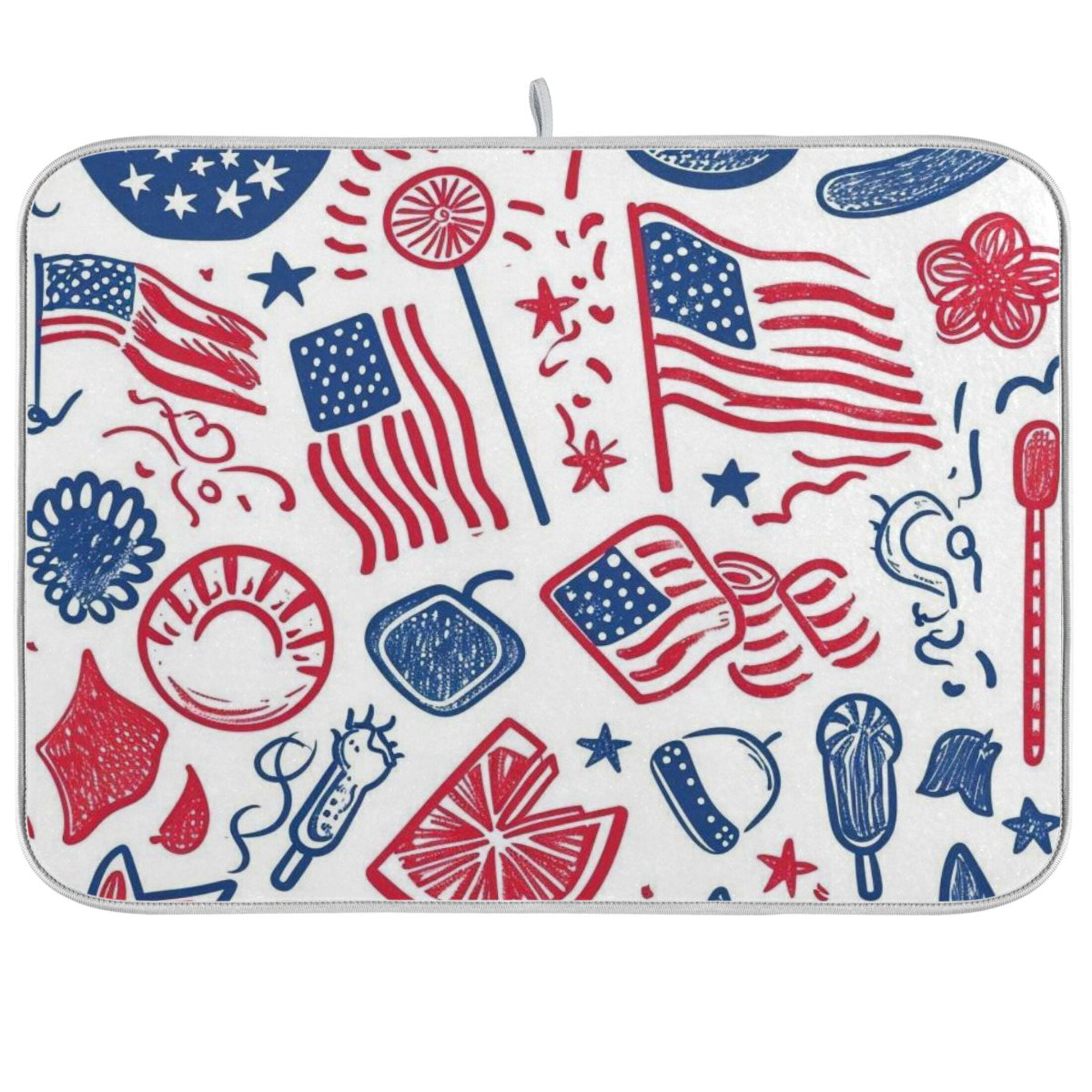 National Flags Stars Dish Drying Mat Dish Drainer Rack Mats Water ...