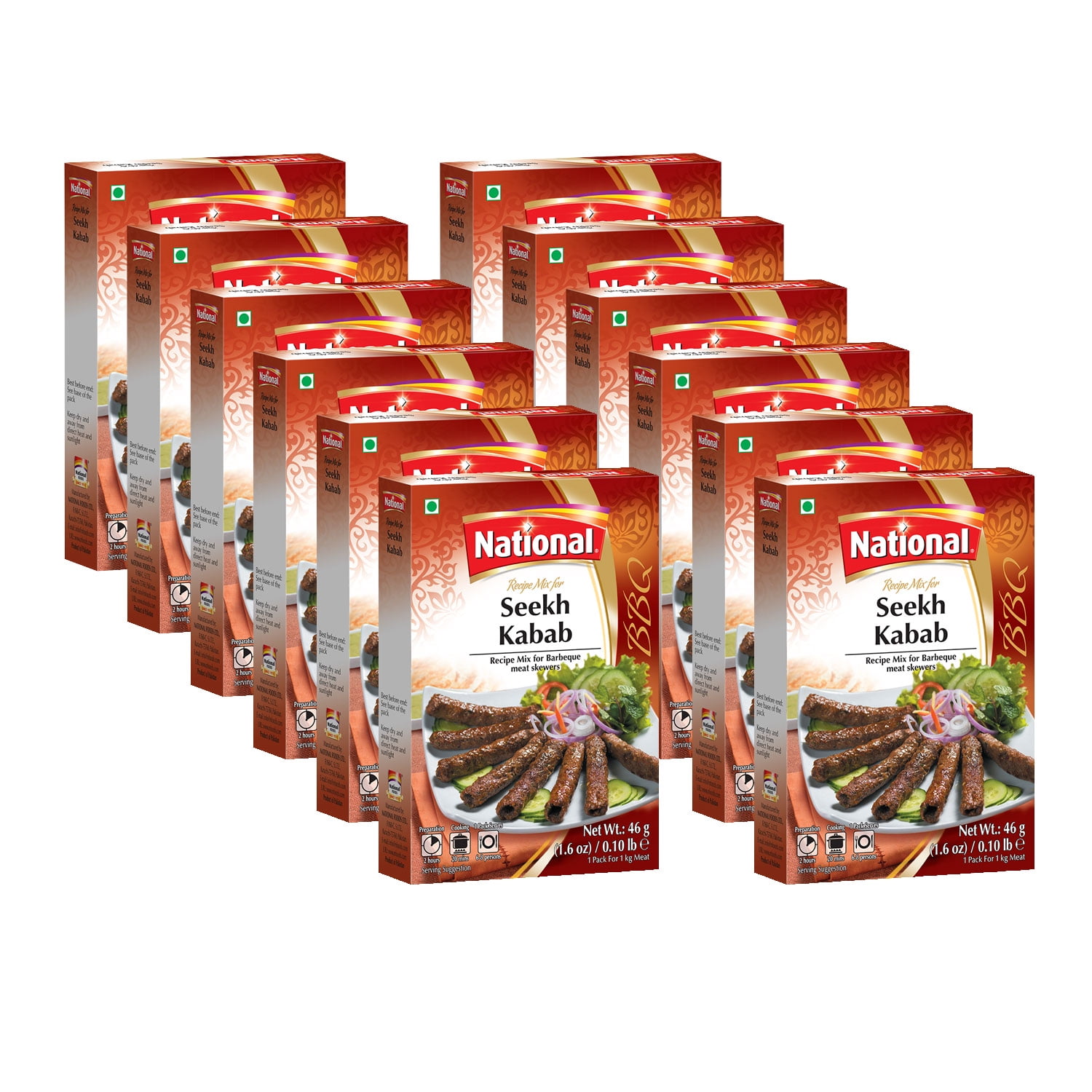 National Foods Seekh Kabab Recipe Mix 1.60 oz (46g) | South Asian BBQ ...