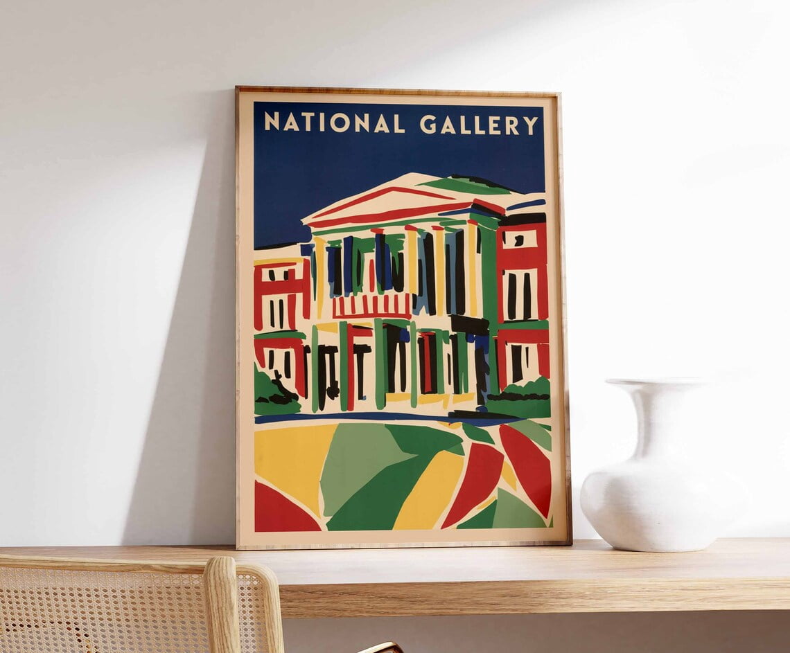 The National Gallery Poster, London Print, London Art, London Poster ...