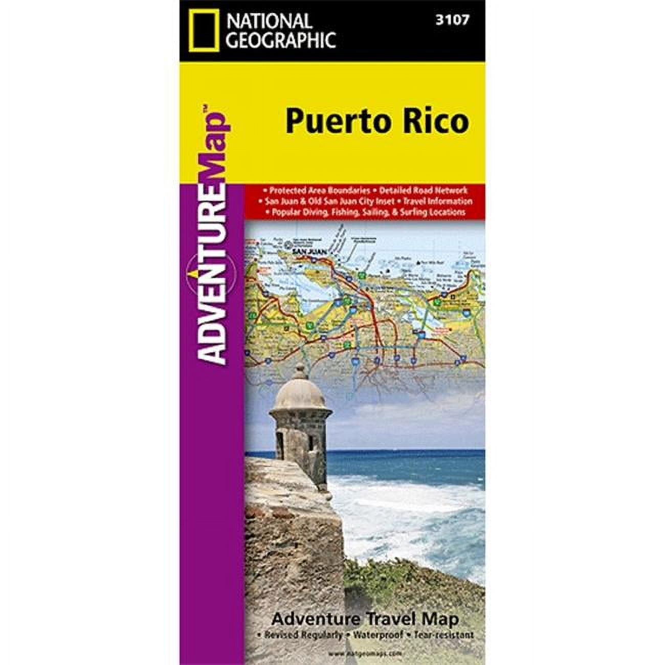 National Geographic 1566955181 Puerto Rico Adventure Map - Walmart.com