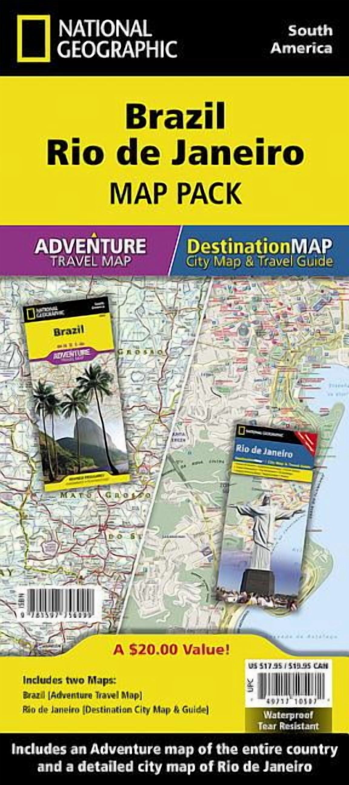 National Geographic Adventure Map: Brazil, Rio de Janeiro [Map Pack ...