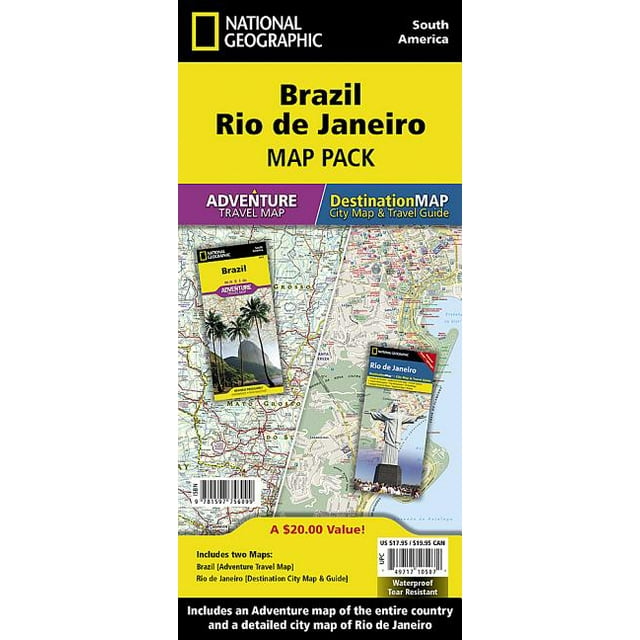National Geographic Adventure Map: Brazil, Rio de Janeiro [Map Pack ...