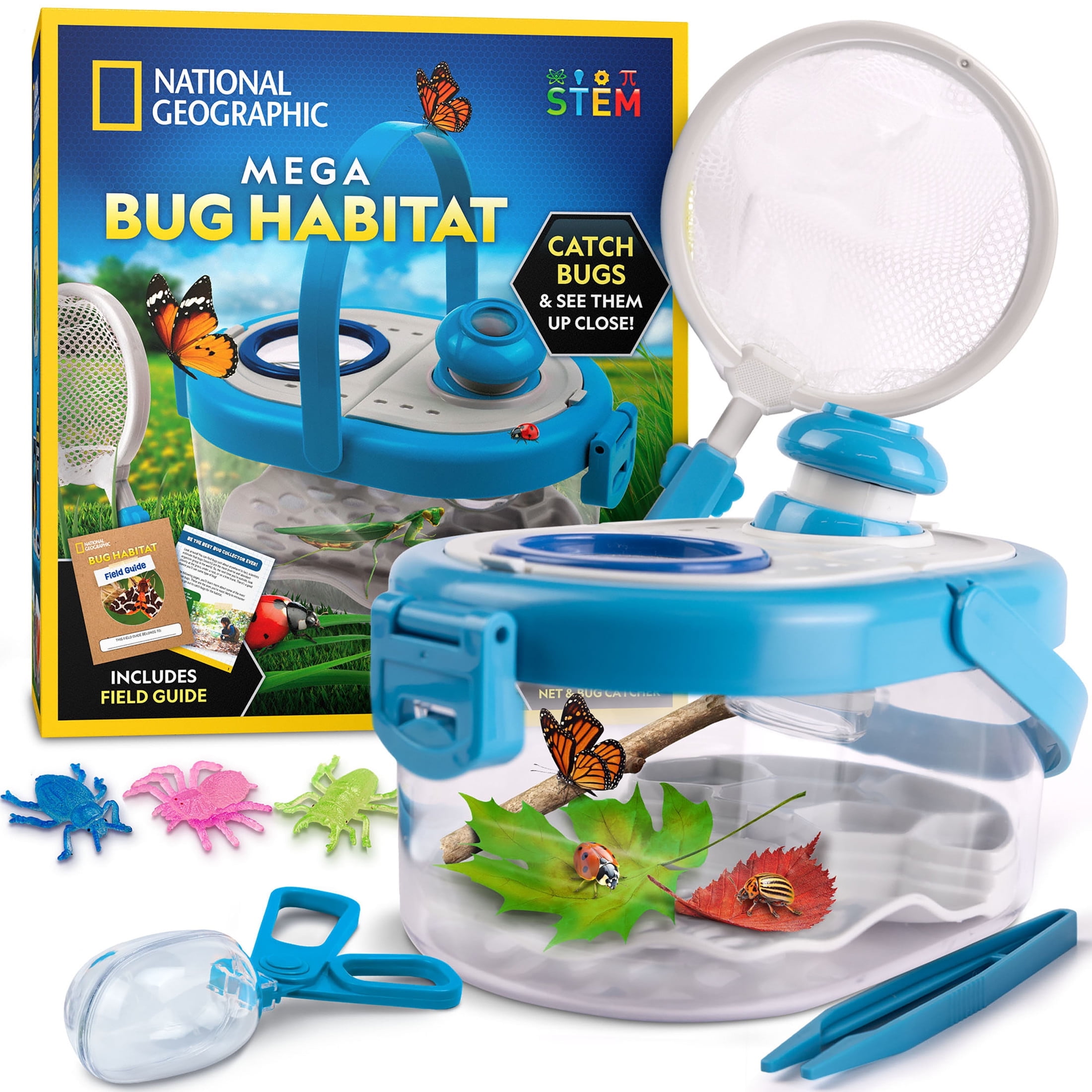 National Geographic Bug Catcher Kit – Bug Habitat, Field Guide, Glow-in ...