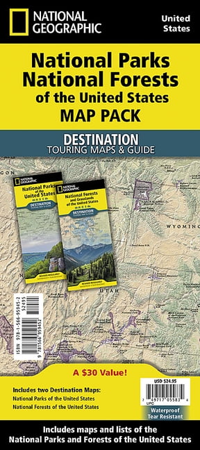 National Geographic Destination Map National Parks & National Forest of ...
