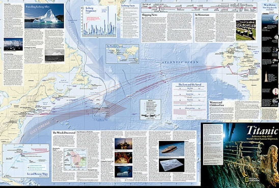 National Geographic Maps RE01020687 Titanic Wall Map - Laminated ...
