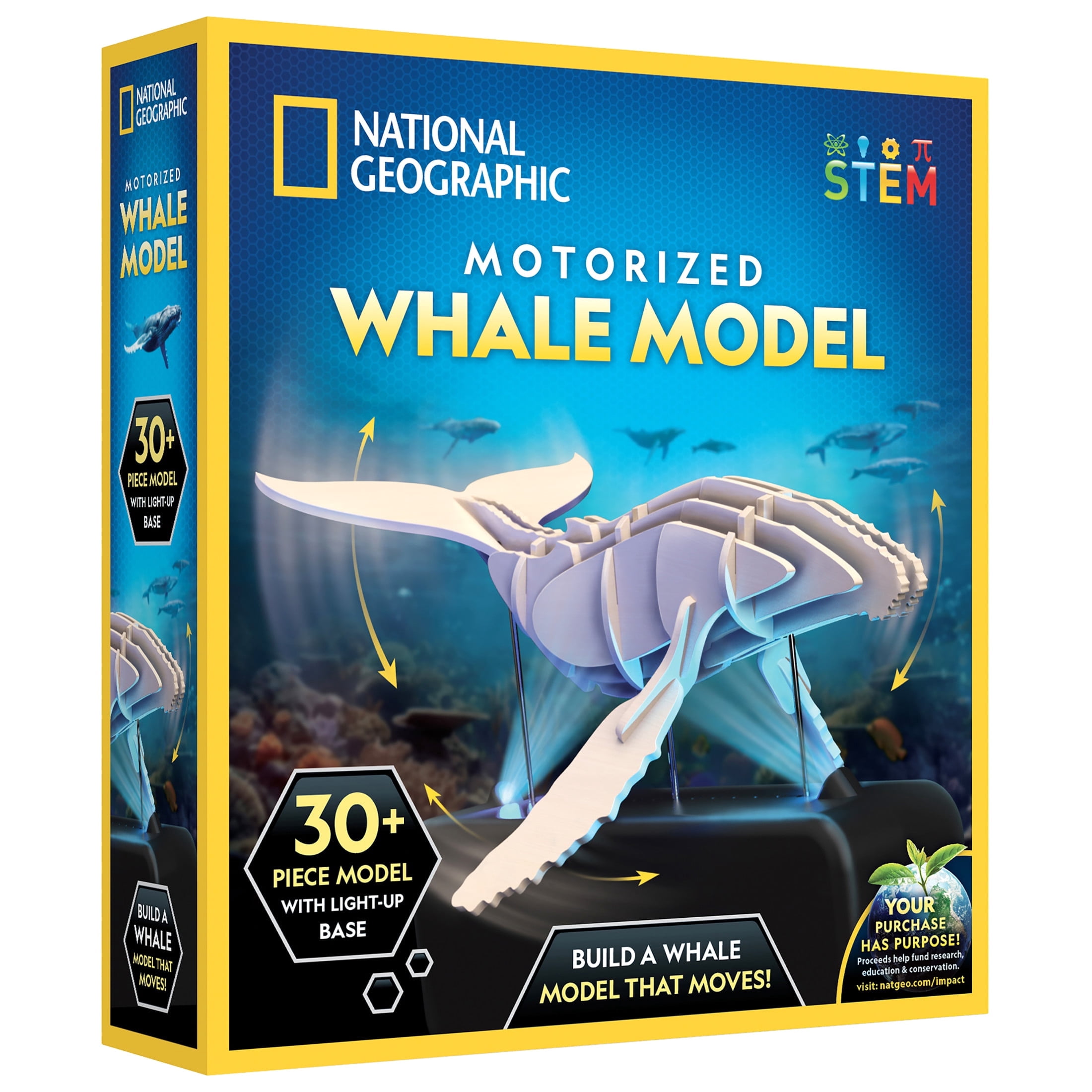 National Geographic Motorized Whale 3D Puzzle – 32-Piece Wooden Model ...