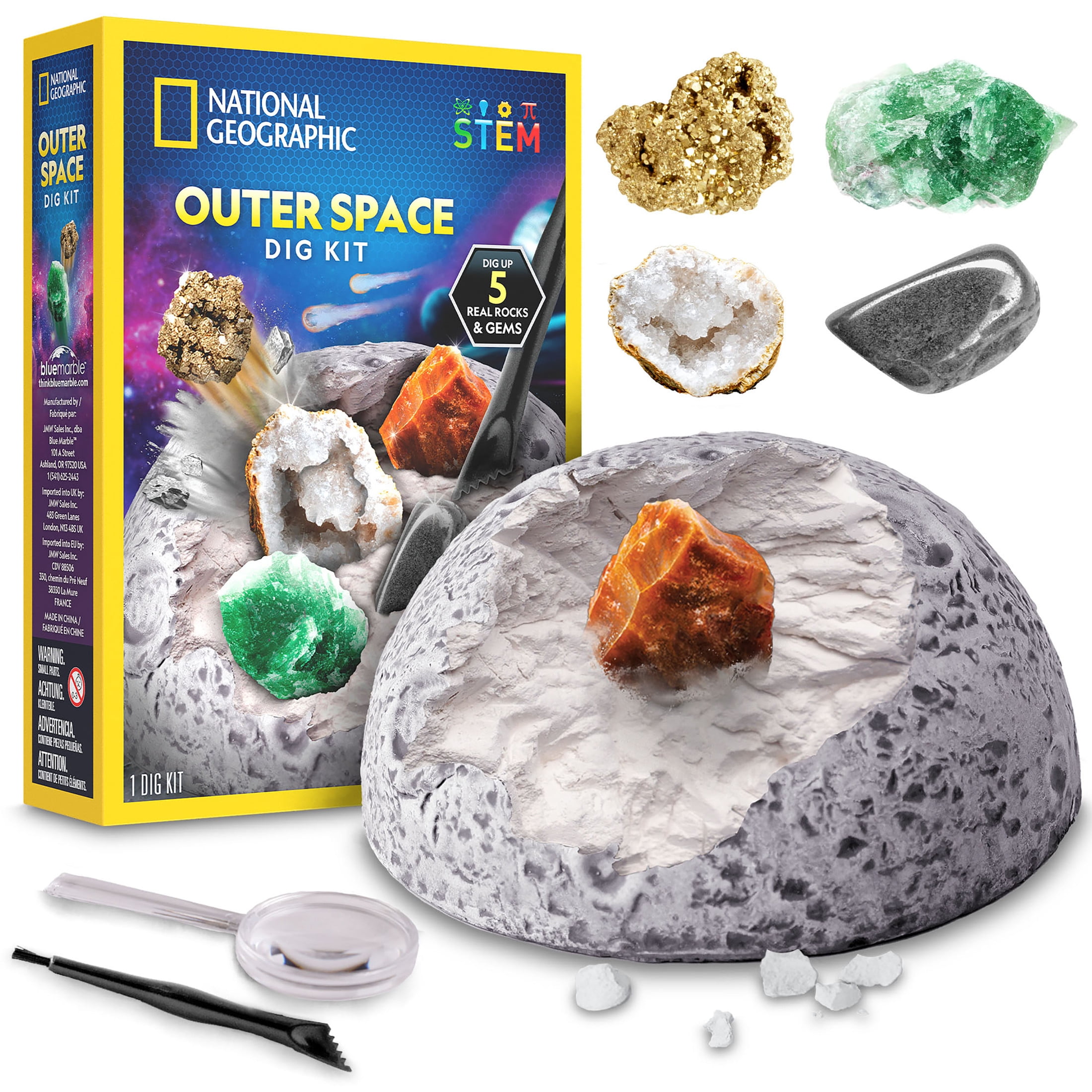 Blue Marble National Geographic Outer Space Dig Kit, 5 Real Gemstones ...