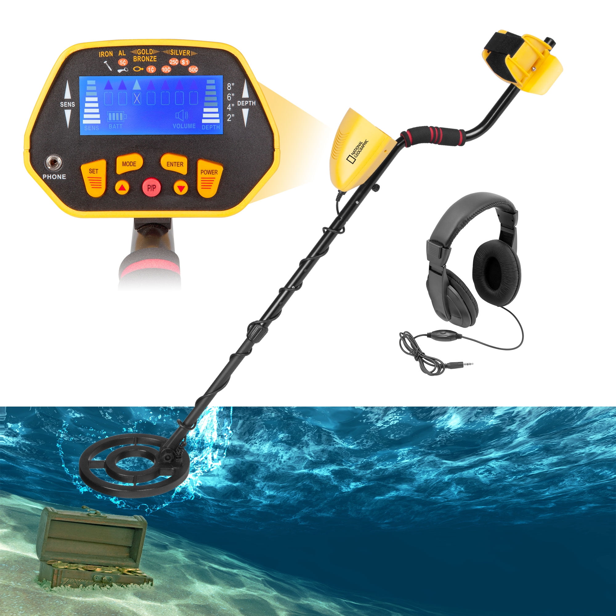 National Geographic Kids Treasure Explorer Pro Metal Detector with ...