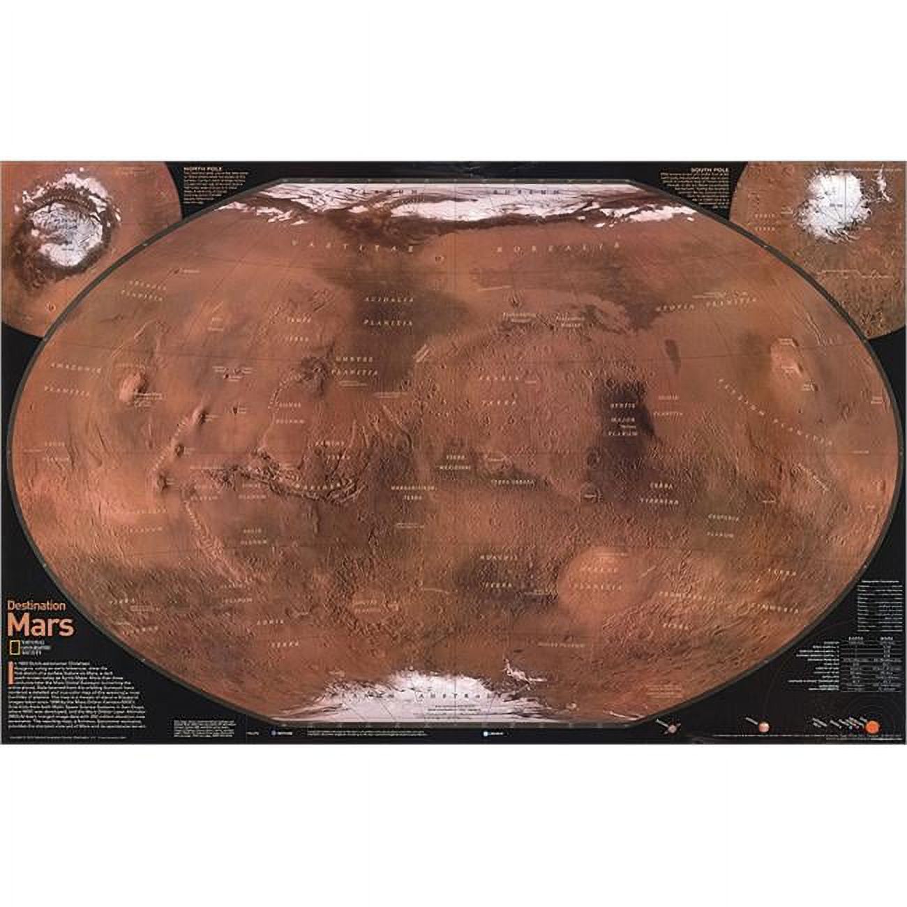 National Geographic RE00622075 Map Of Mars - The Red Planet - Walmart.com