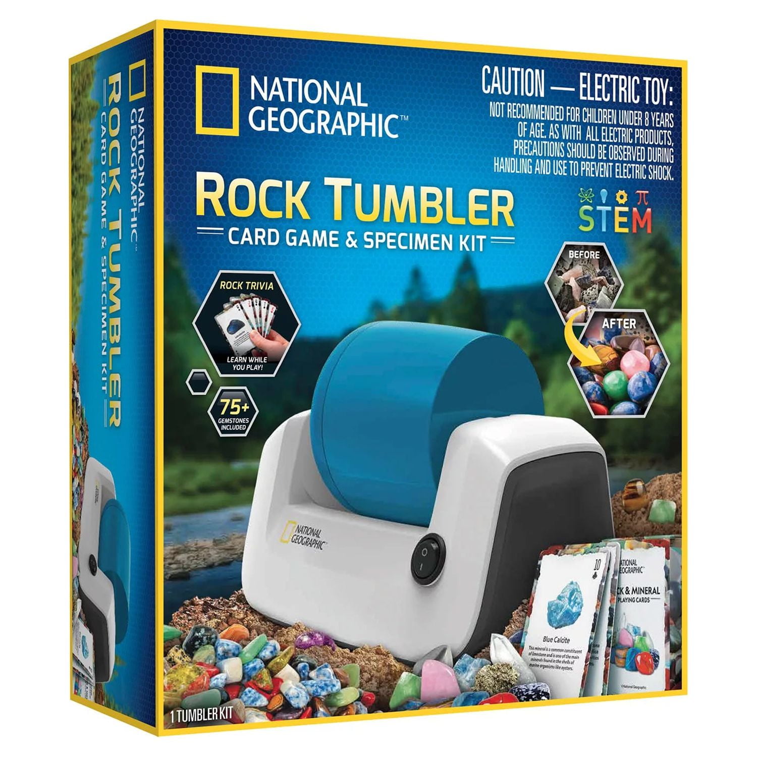 National Geographic Rock Tumbler, Card Game and Specimen Kit - Walmart.com