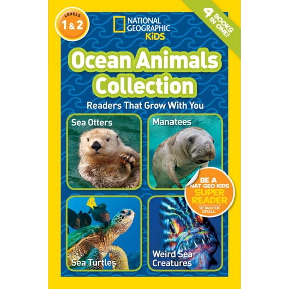National Geographic Kids Ocean Animals Collection, 4 underwater books ...