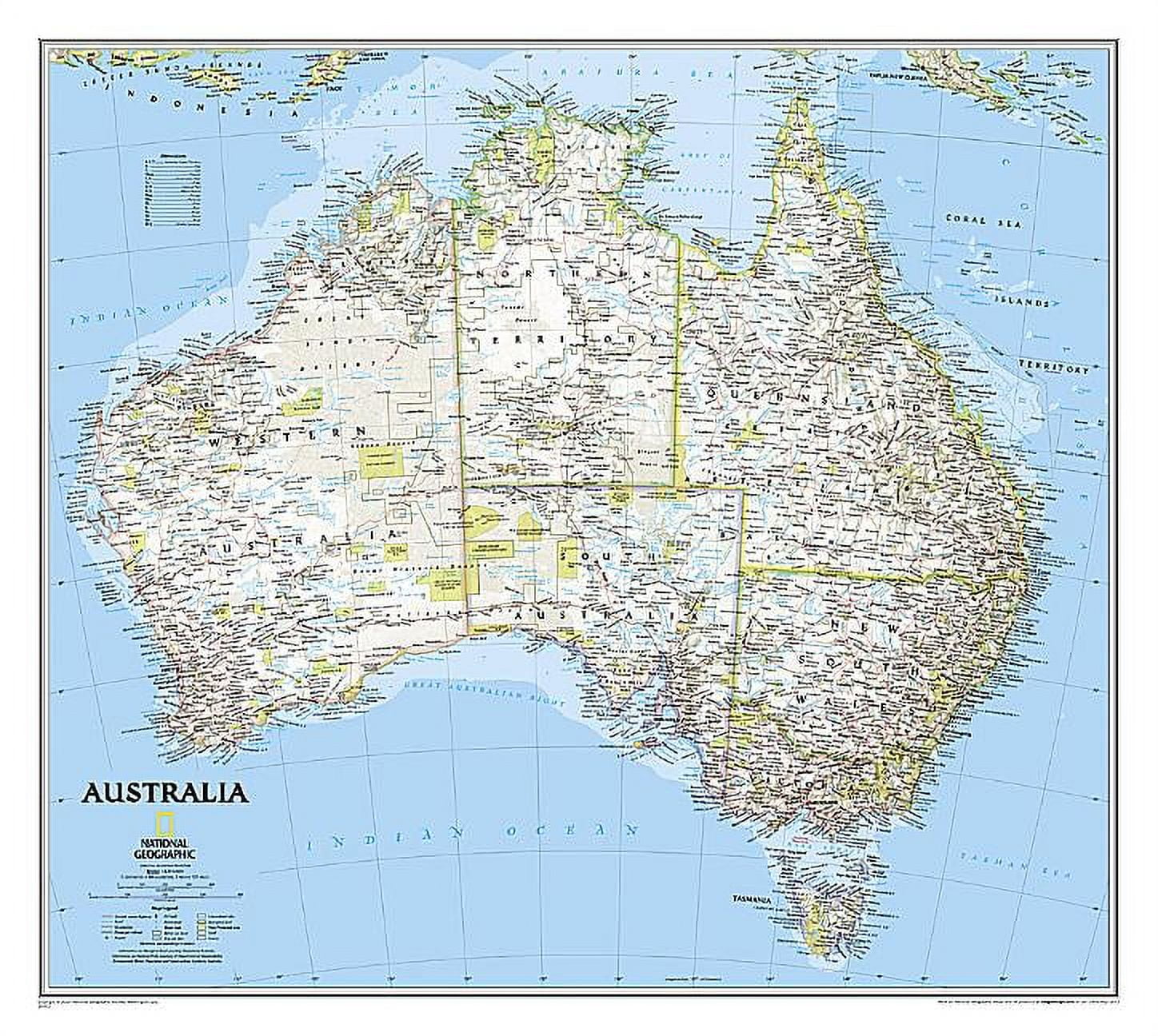 National Geographic Reference Map National Geographic Australia Wall ...
