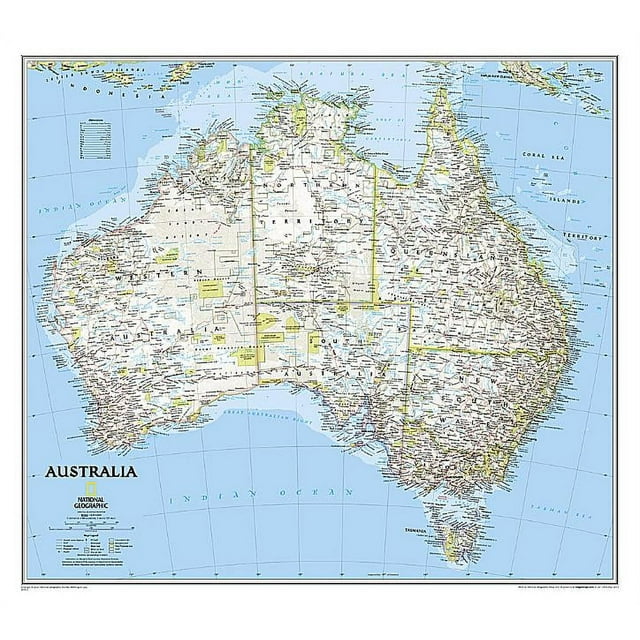 National Geographic Reference Map National Geographic Australia Wall ...