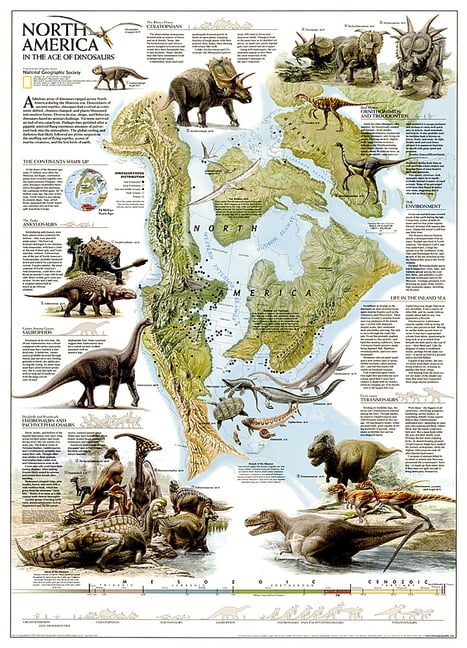 National Geographic Reference Map: National Geographic Dinosaurs of ...