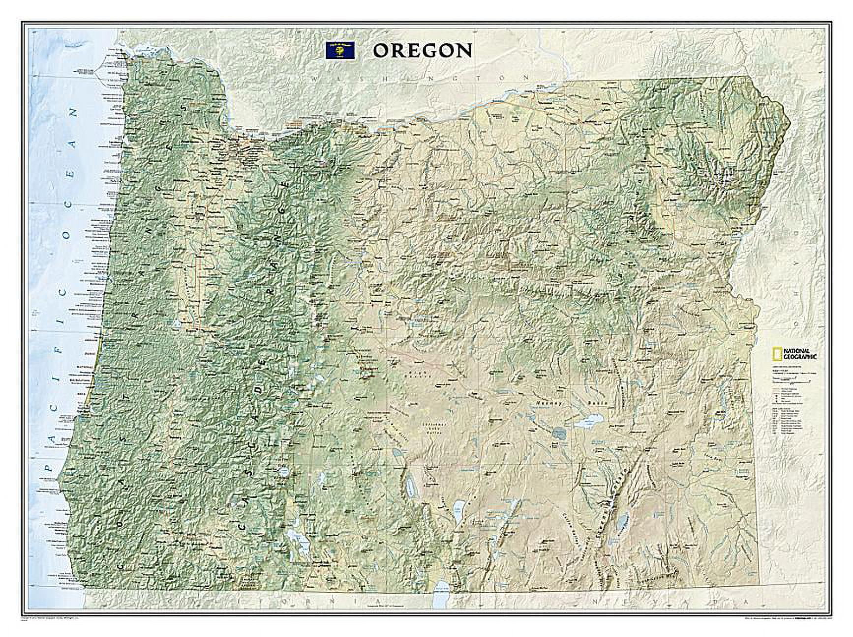 National Geographic Reference Map: National Geographic Oregon Wall Map ...