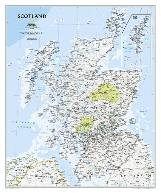 National Geographic Reference Map: National Geographic Scotland Wall ...