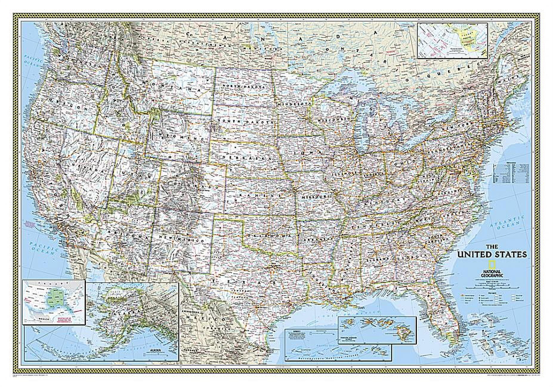 Large Us Map 9781597752916: National Geographic North America Wall Map ...