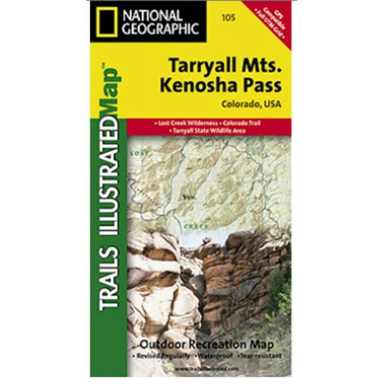 National Geographic TI00000105 Map Of Tarryall Mountains - Colorado ...