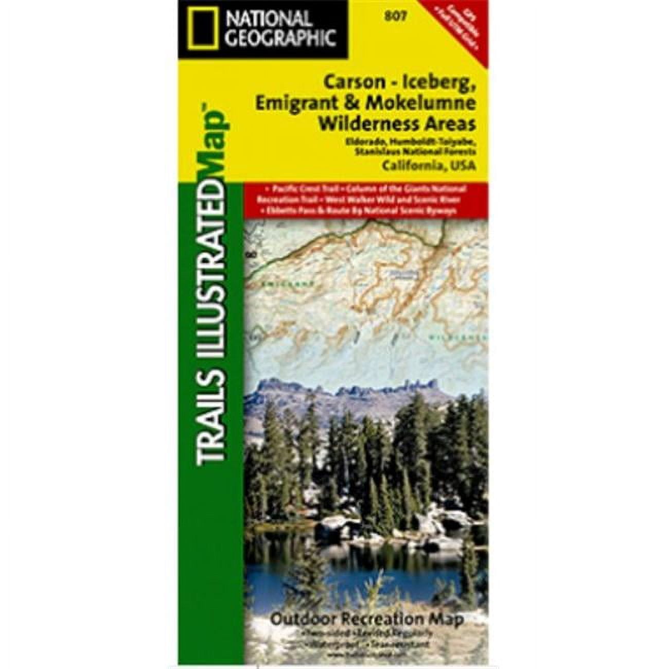 National Geographic TI00000807 Map Of Carson-Iceberg-Emigrant-Mokleumne ...