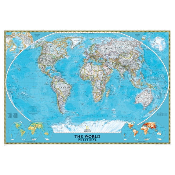 National Geographic World Classic Wall Map, Mural - Walmart.com