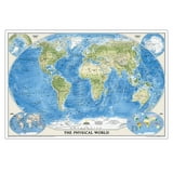National Geographic World Physical Map, Enlarged and Laminated, 69.25 ...