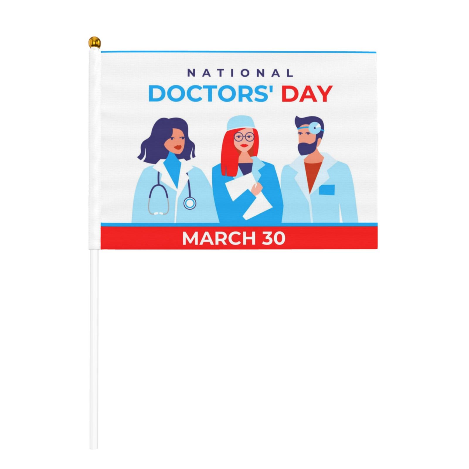 National Happy Doctor'S Day Flag Small Mini Hand Held Flags Small ...