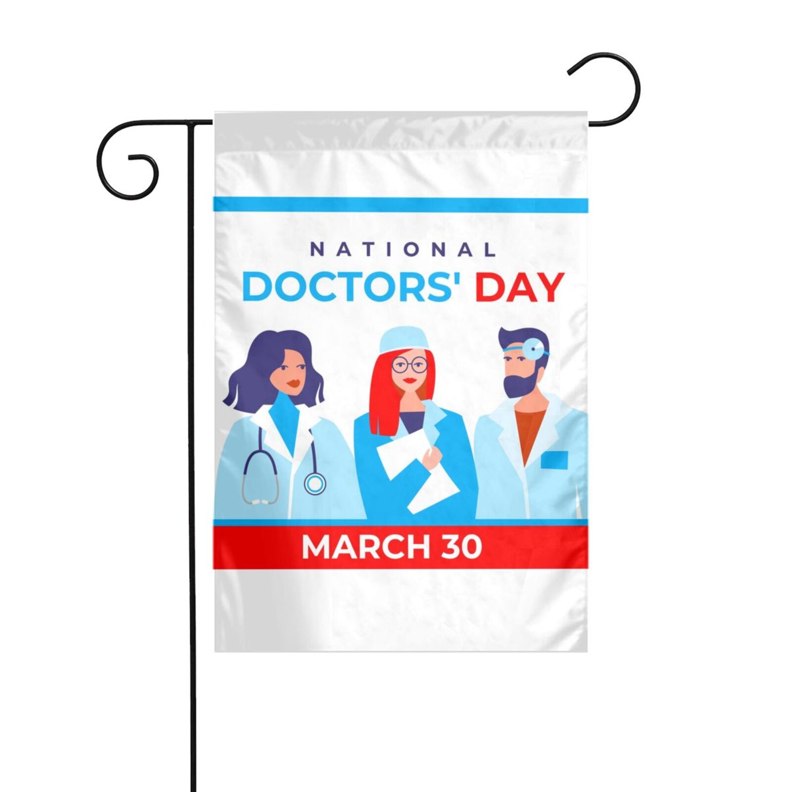 National Happy Doctor'S Day Garden Flag Double Sided Yard Banner Flags ...
