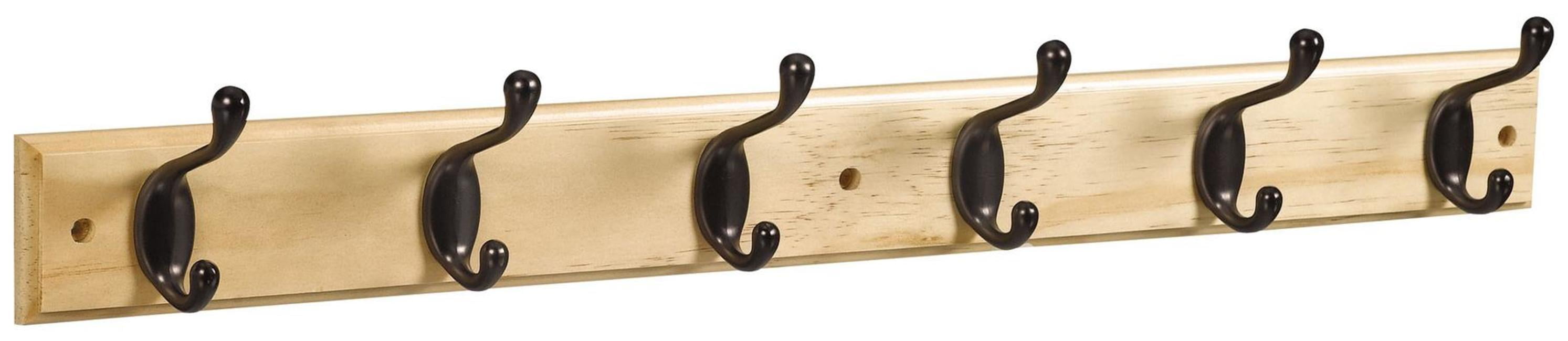 National Hardware 27 in. L Oil Rubbed Bronze Brown Wood Hook Rack 1 pk ...