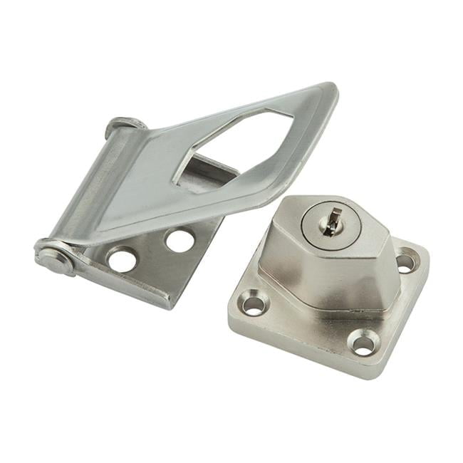 National Hardware 3.5 in. Brushed Stainless Steel Keyed Hasp Lock ...