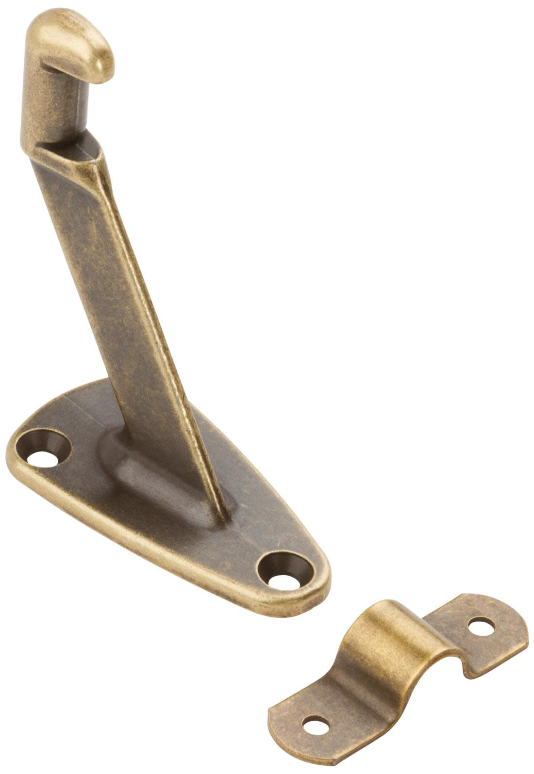National Hardware Antique Brass Zinc Handrail Bracket with Steel Strap ...