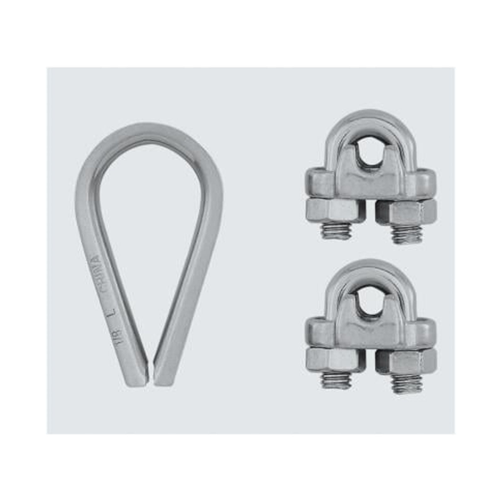 National Hardware N100-349 Cable Clamp Kit, Stainless Steel, 3/32 x 1/8 ...