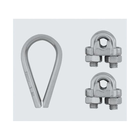 National Hardware N100-349 Cable Clamp Kit, Stainless Steel, 3/32 x 1/8 ...