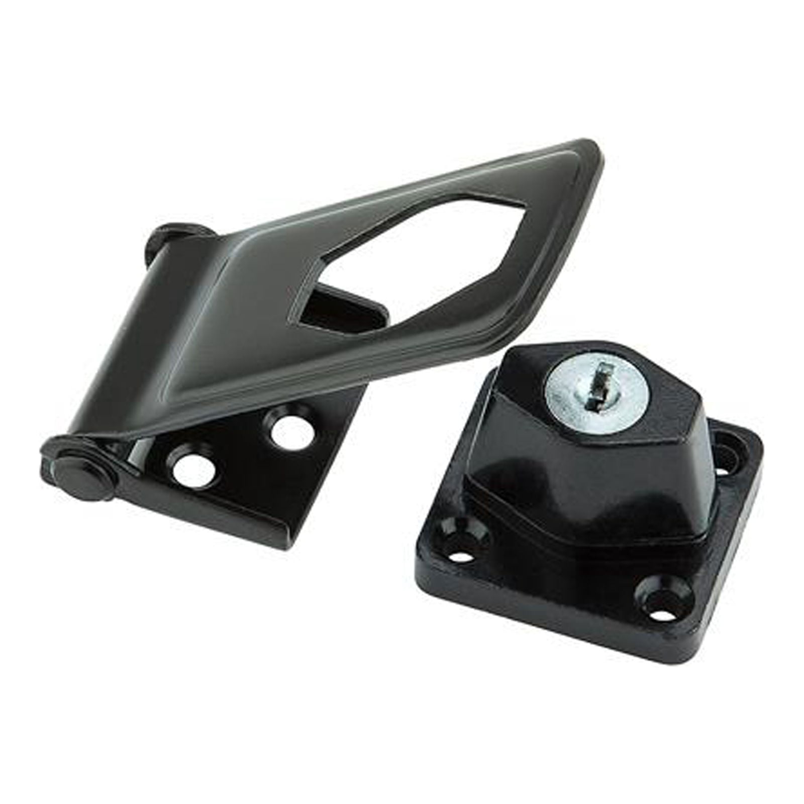 National Hardware N102-802 Key Locking Hasp, Black, 3-1/2 In ...