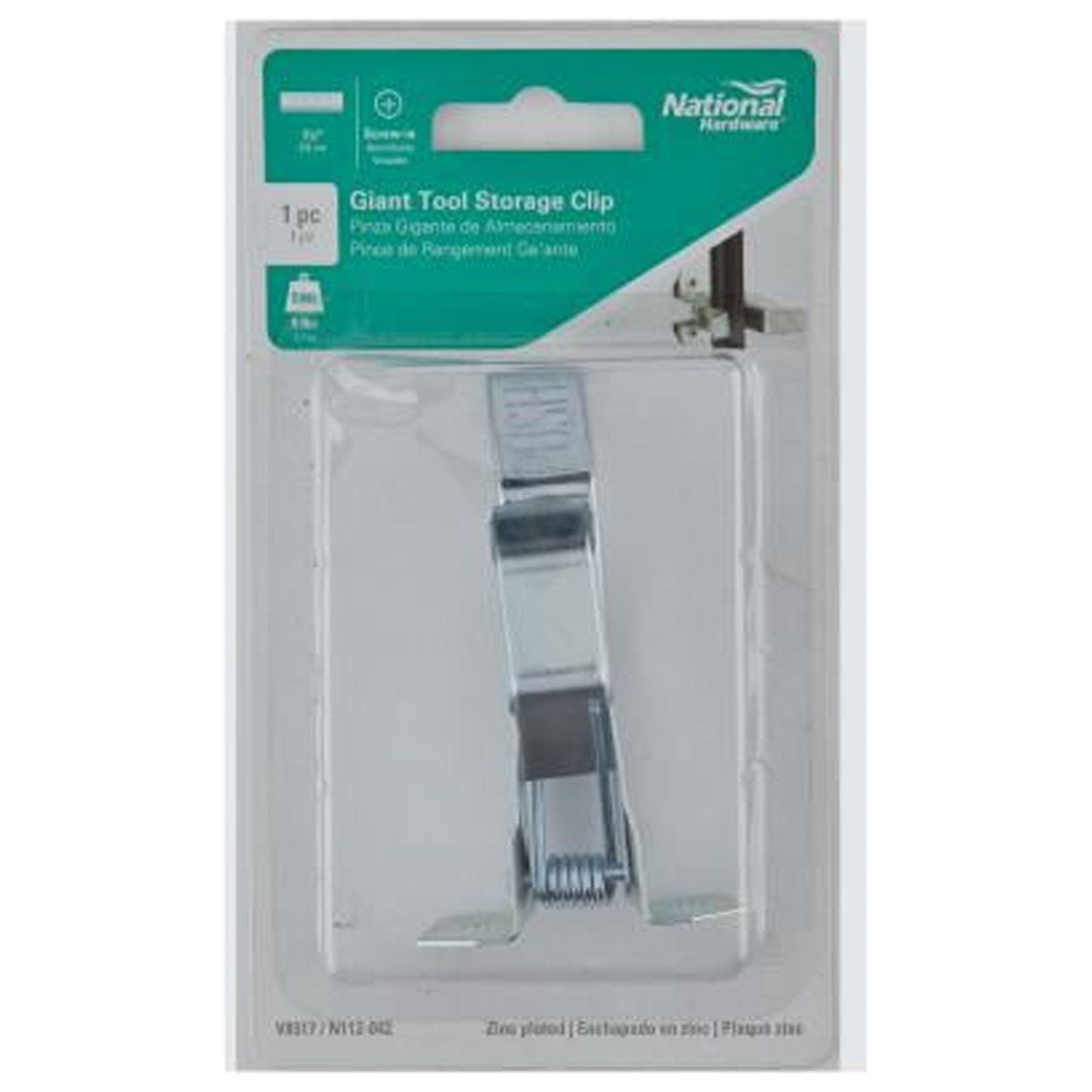 National Hardware N112-042 Giant Tool Storage Clip, Spring Grip, Zinc ...