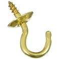 National Hardware N119 602 12 Solid Brass Cup Hooks 6 Count