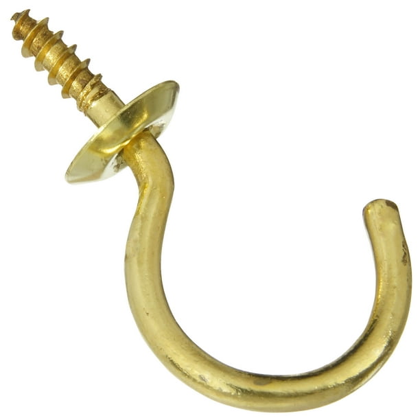 National Hardware N119-701 1-1/4" Solid Brass Cup Hooks 2 Count ...