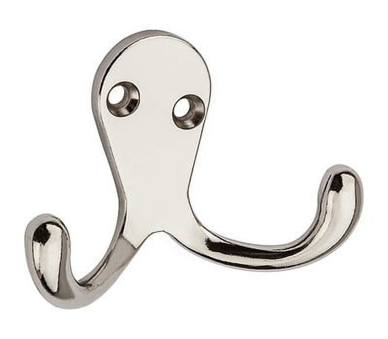 National Hardware N199-232 Double Prong Robe Hook Nickel Plated 2 Pack ...