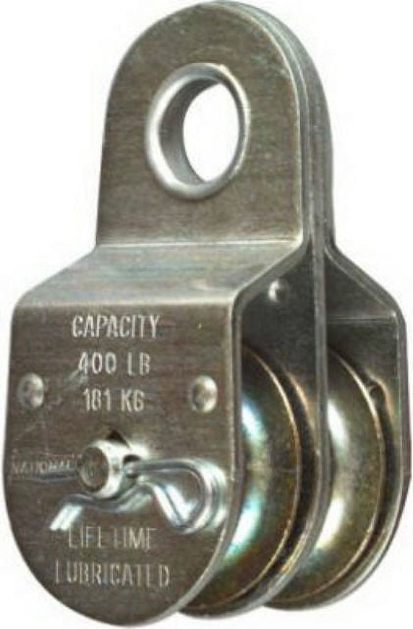 National Hardware N199-810 Fixed Eye Double Pulley, 1-1/2", Zinc Plated ...